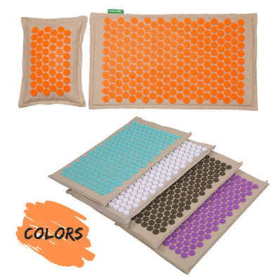 Back Massager Mat Pillow Set: Back and Neck Pain Acupressure Mats, Ref ...